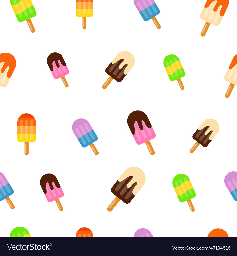 Assorted ice cream seamless pattern flat Vector Image