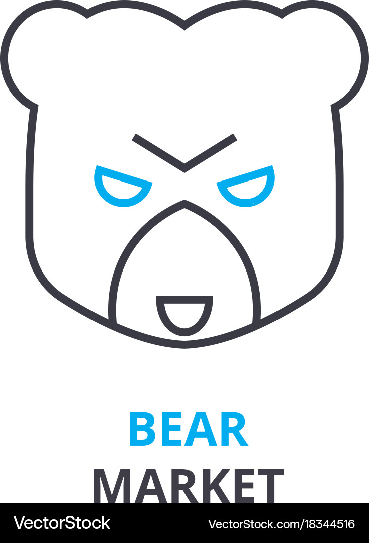 Bear market concept outline icon linear sign Vector Image