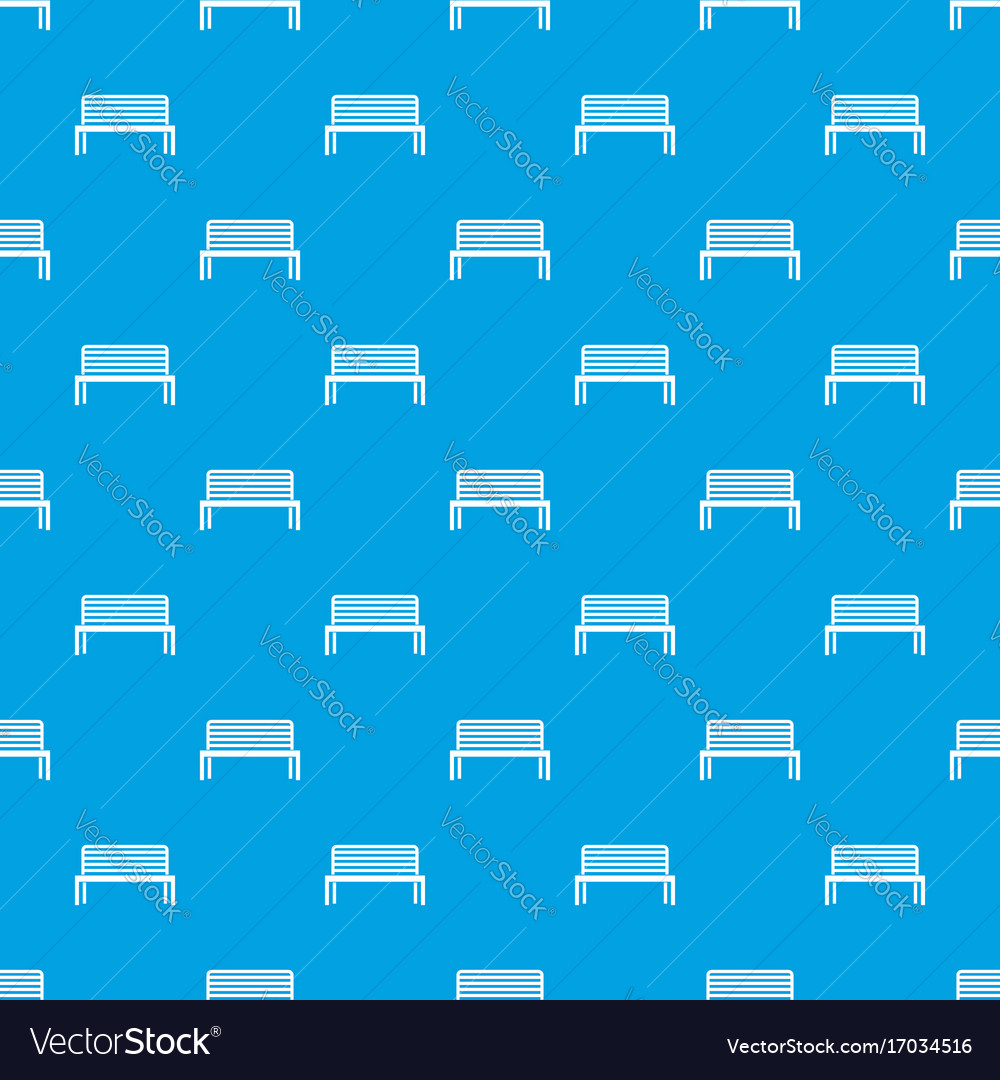 Bench pattern seamless blue Royalty Free Vector Image