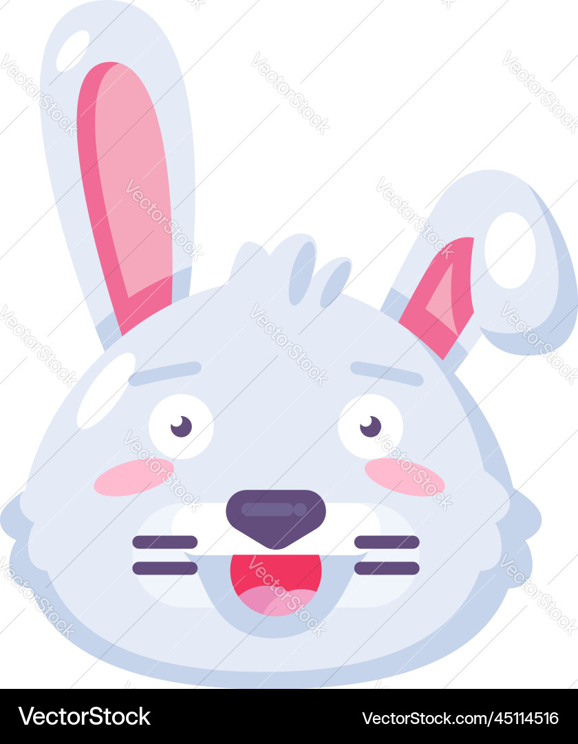 Bunny smiling with teeth funny cute emoji Vector Image