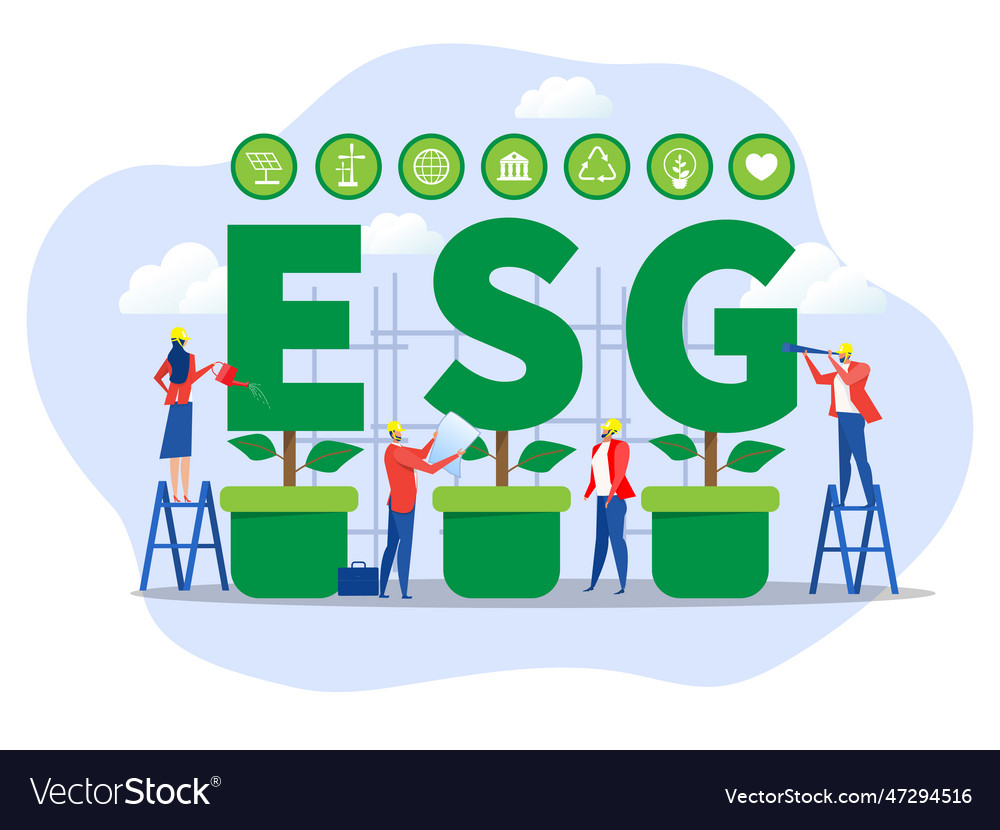 Business esg or ecology problem concept Royalty Free Vector