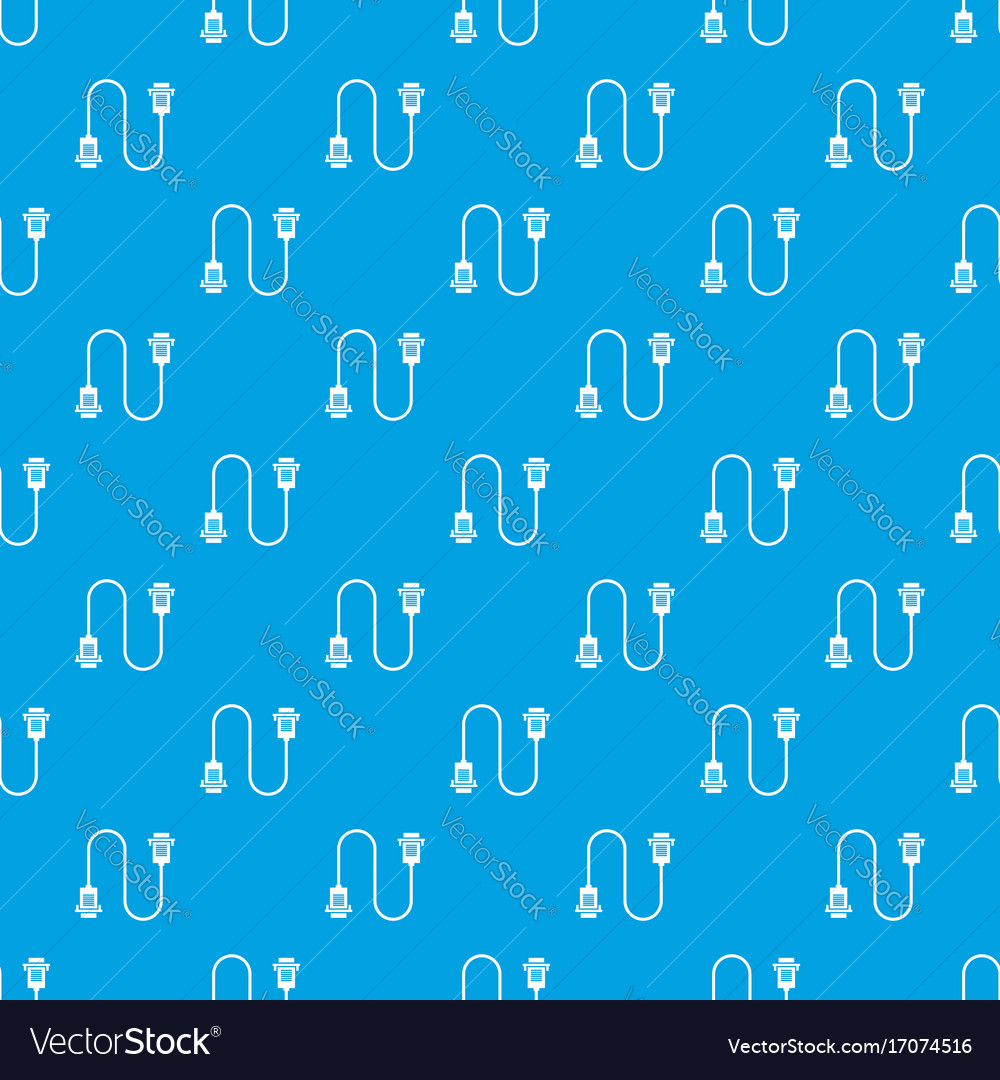 Cable wire computer pattern seamless blue Vector Image