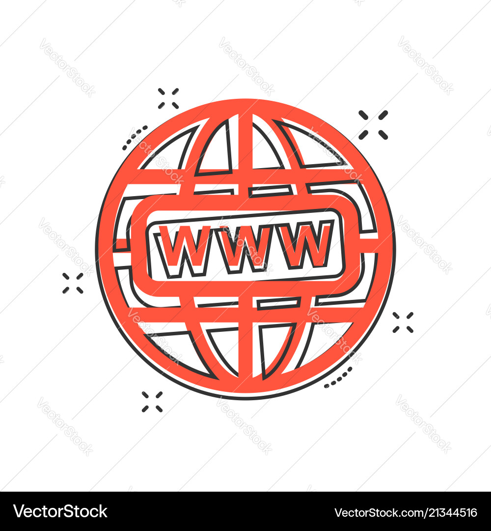 Cartoon go to web icon in comic style globe world Vector Image