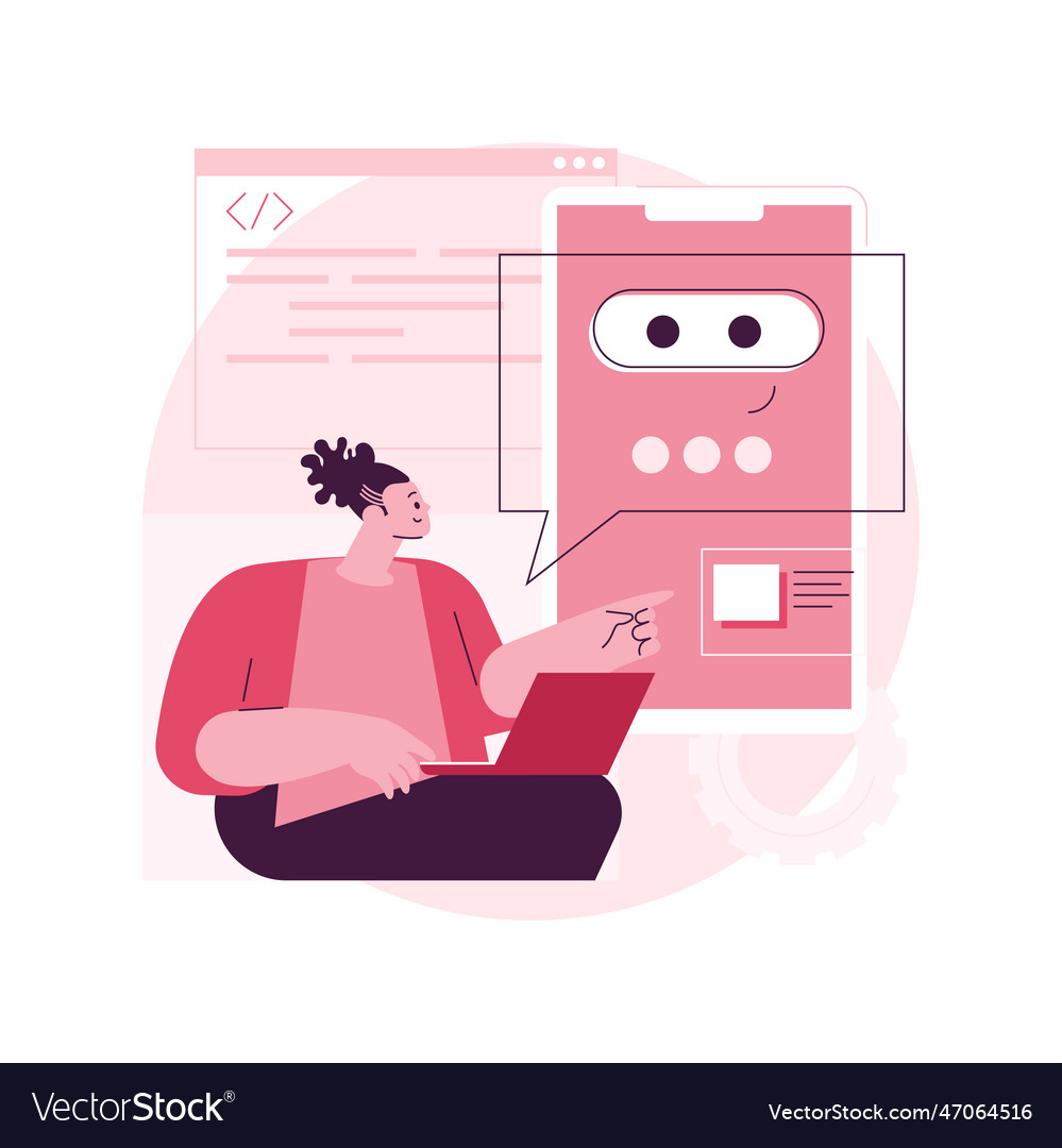 Chatbot app development abstract concept Vector Image Chatbot app development abstract concept Vector Image