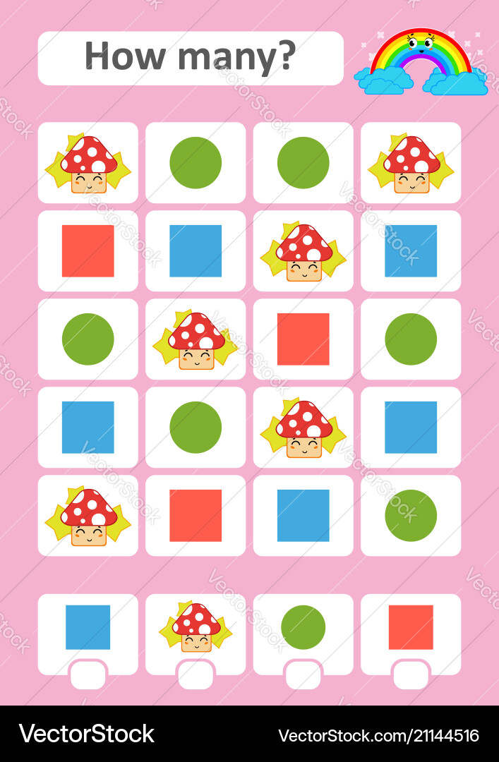 Counting game for preschool children the study Vector Image