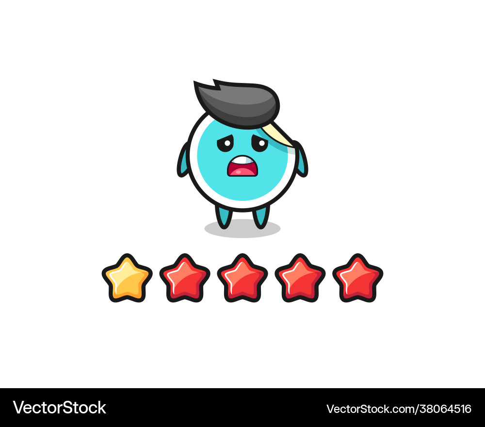 Customer bad rating sticker cute character Vector Image