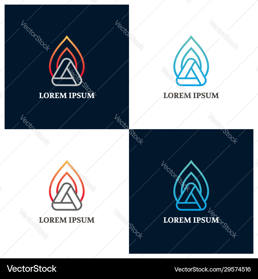 Delta and drop water oil logo design Royalty Free Vector