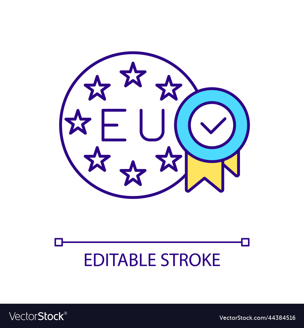 European validation rgb color icon Royalty Free Vector Image