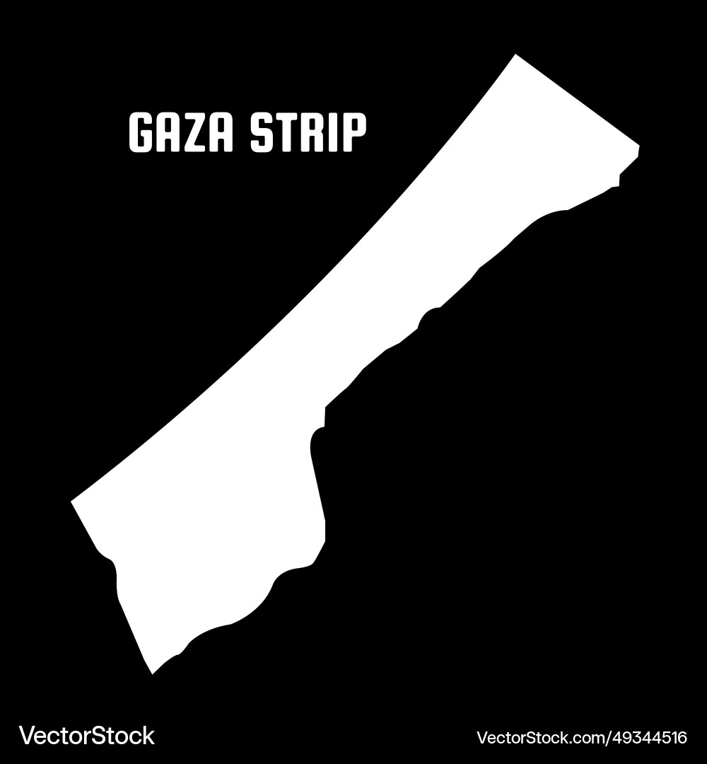 Gaza strip map isolated on black background Vector Image