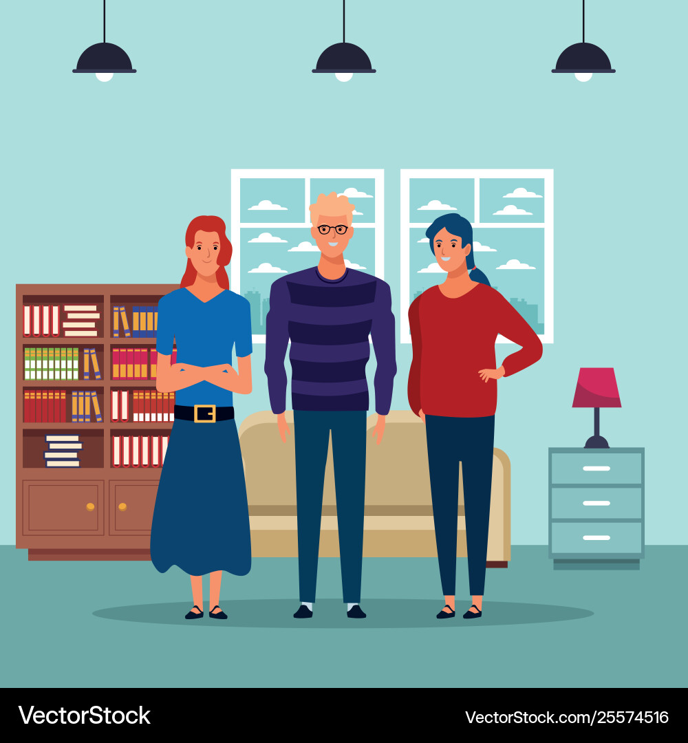 Group people avatar cartoon character Royalty Free Vector