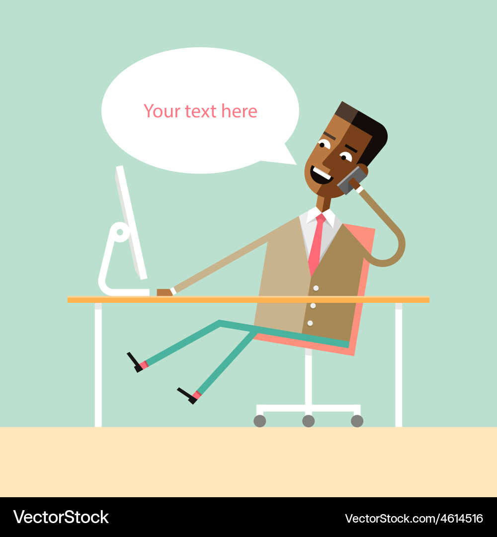 Handsome african american manager talking on phone