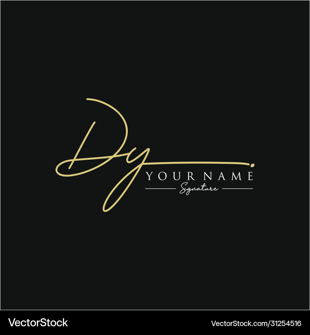 Letter dy signature logo template Royalty Free Vector Image