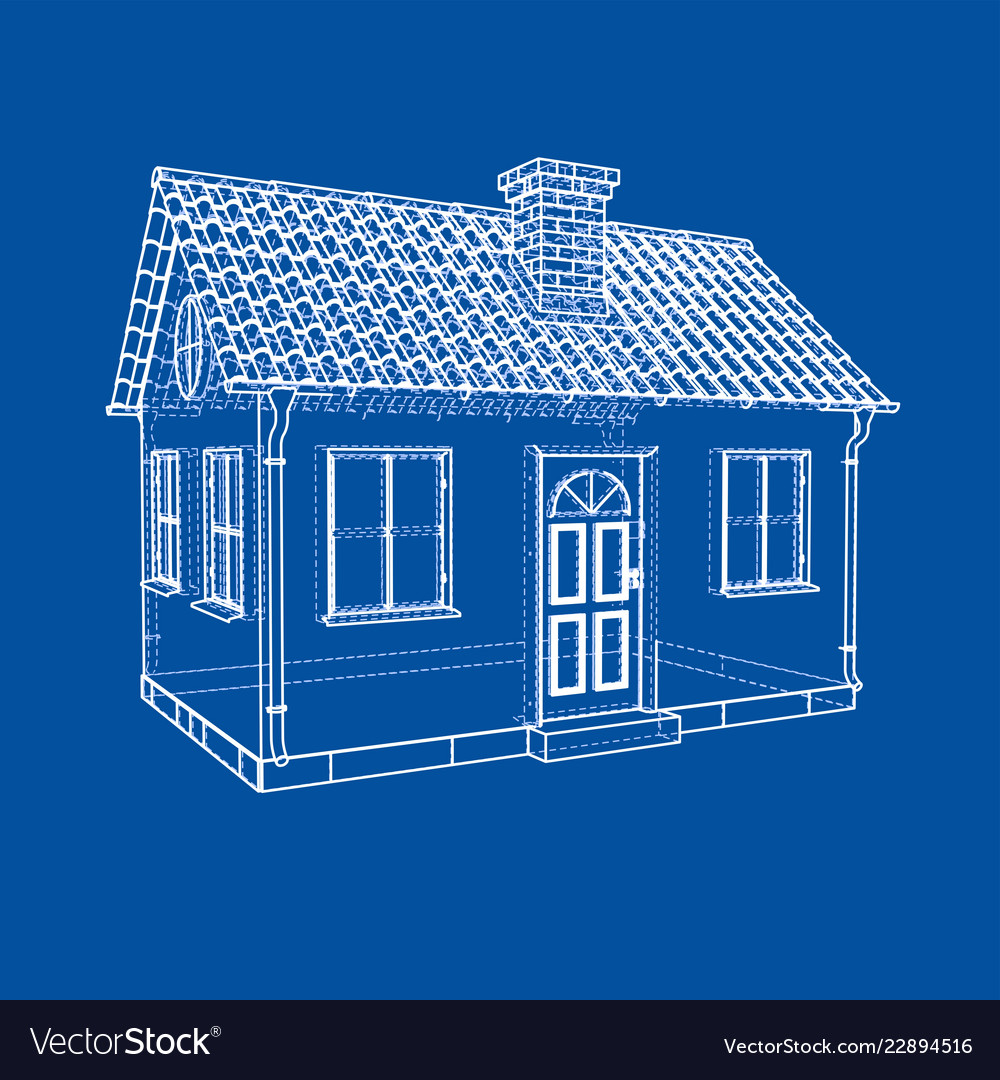 Private House Sketch Rendering Of 3d Royalty Free Vector