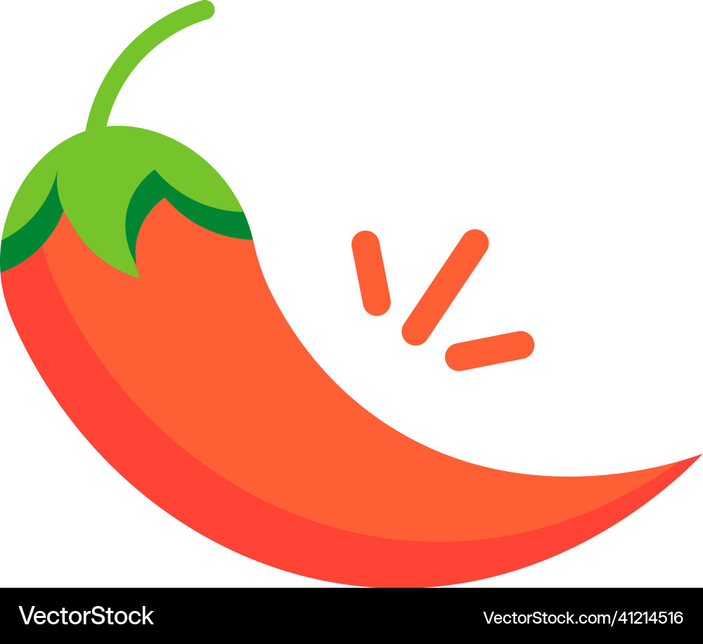 Red hot chili pepper spicy icon flat Royalty Free Vector