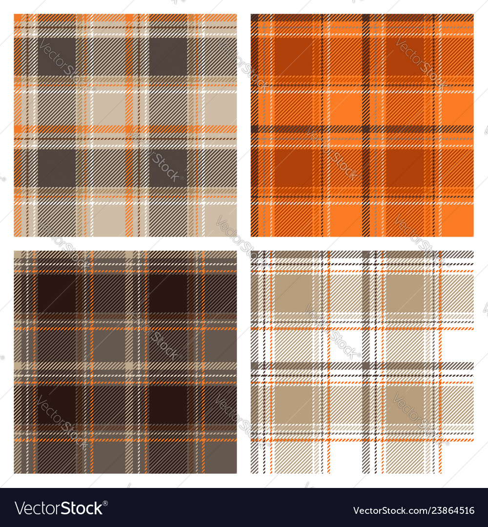 Seamless brown checked patterns Royalty Free Vector Image