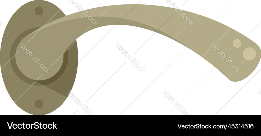 Steel door handle icon flat lock knob Royalty Free Vector