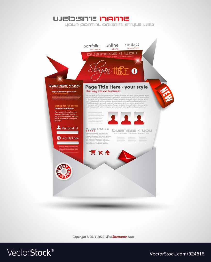 Website layout Royalty Free Vector Image - VectorStock