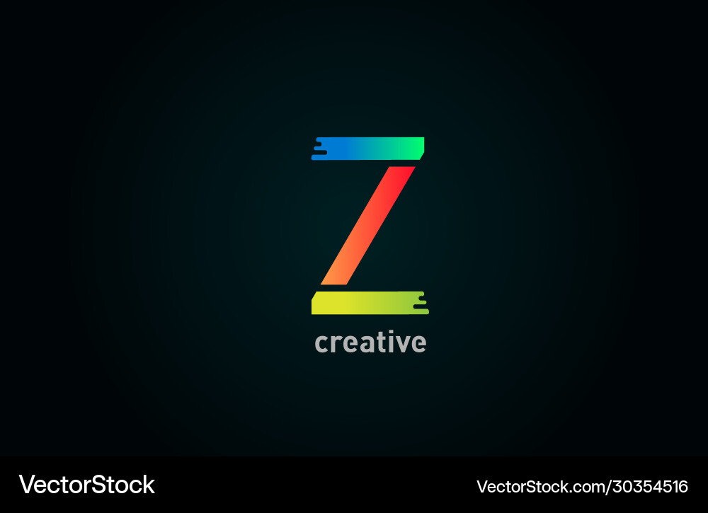 Z colored alphabet letter logo design icon in Vector Image