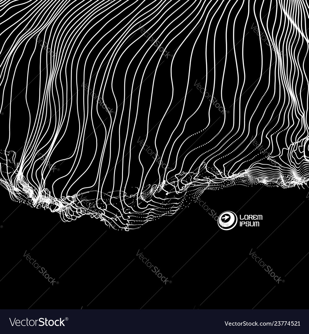Array with dynamic particles 3d technology style Vector Image