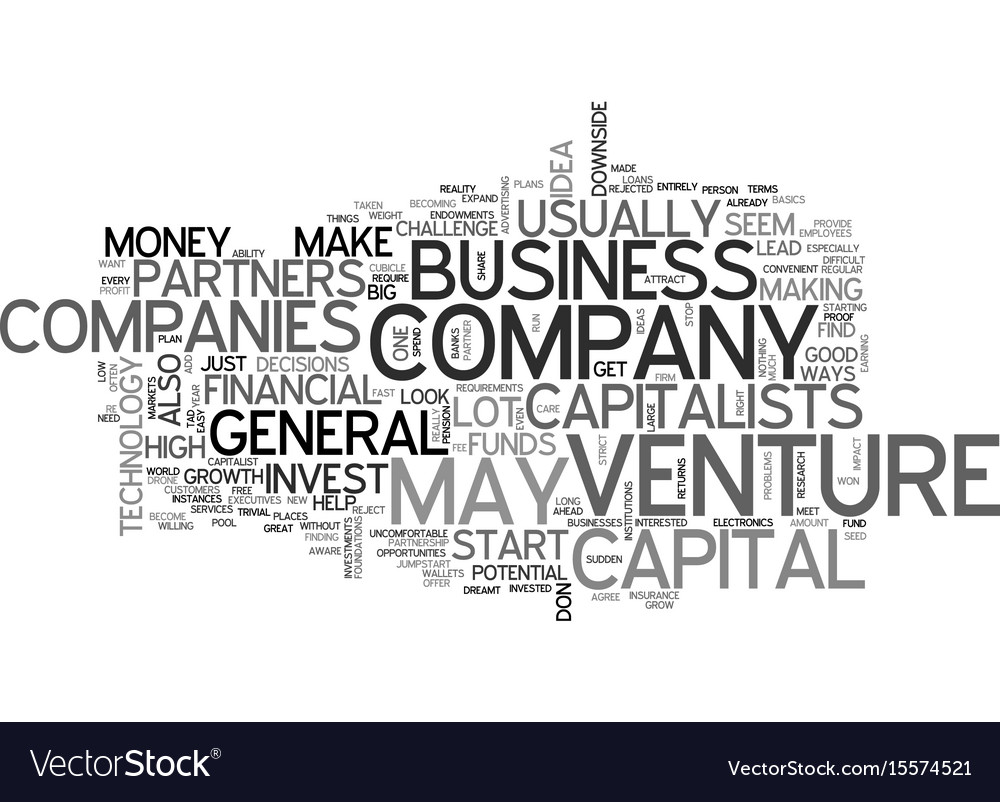 Basic venture capital text word cloud concept Vector Image
