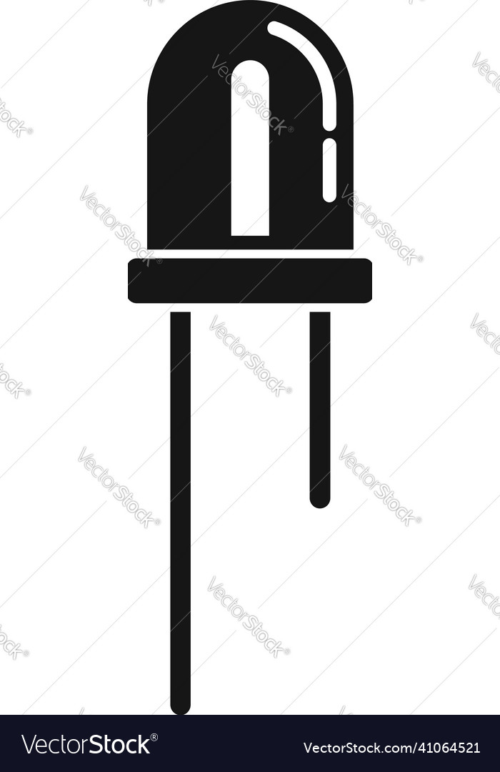 Bright diode icon simple led semiconductor Vector Image