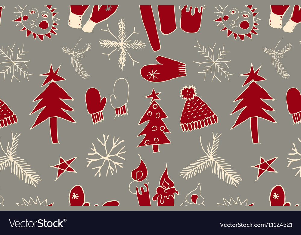 Christmas seamless cute pattern Royalty Free Vector Image