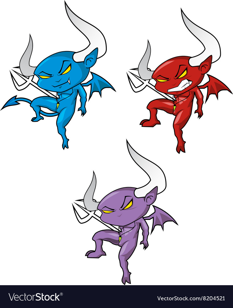 Devils set Royalty Free Vector Image - VectorStock
