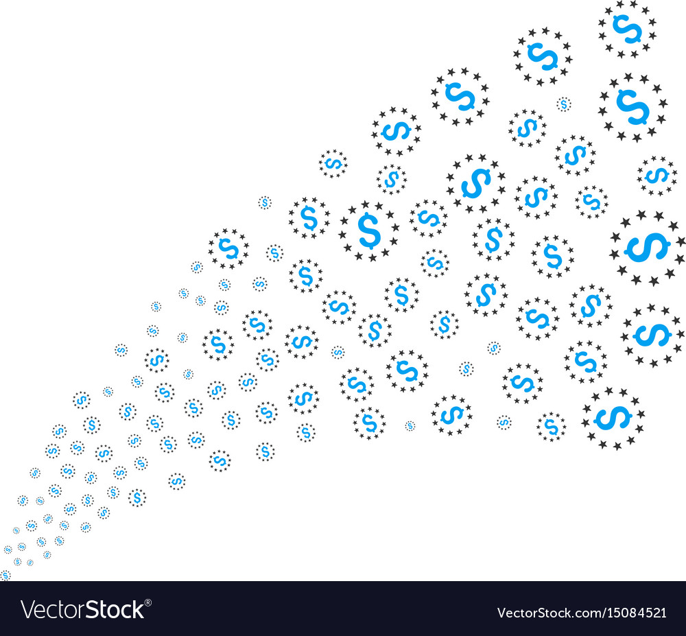 Dollar stars source stream Royalty Free Vector Image