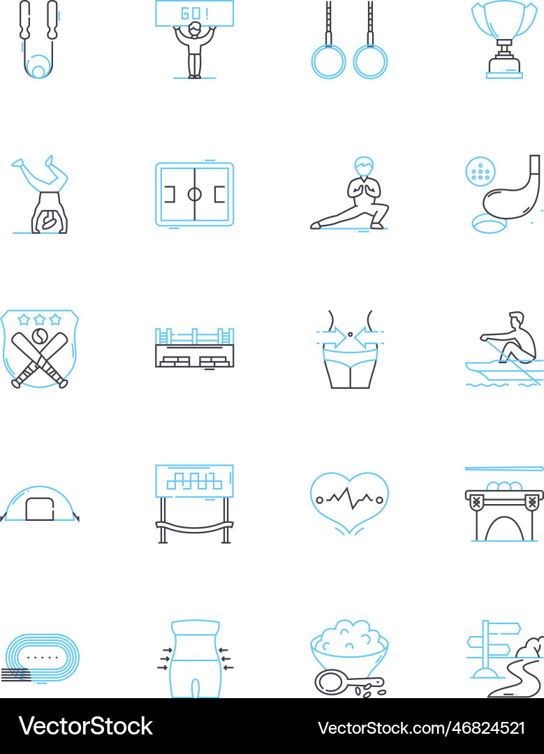 Eating habits linear icons set nutrition diet Vector Image
