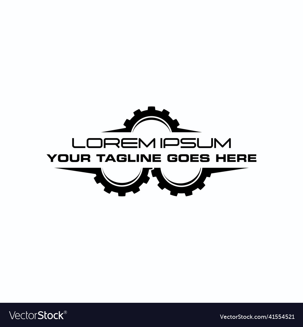 Gear machine component logo design abstract Vector Image