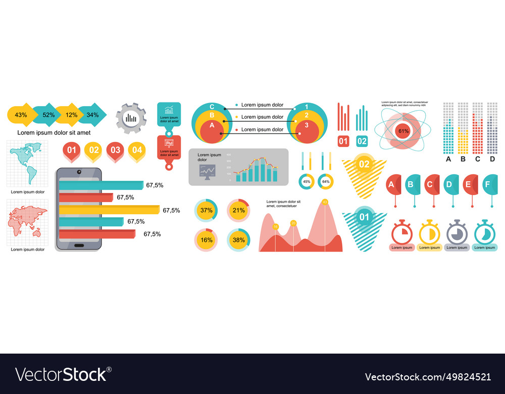 Mega set of infographic elements data Royalty Free Vector