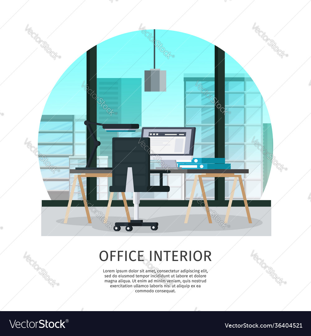 Office interior template Royalty Free Vector Image