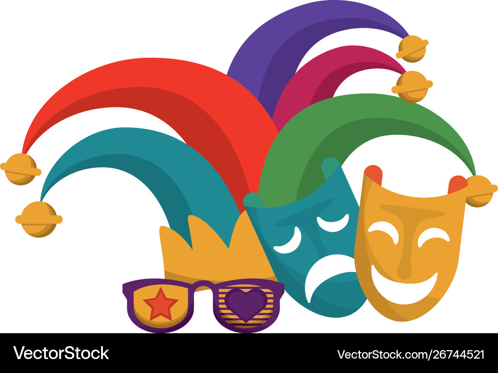 Party masks festive celebration cartoon Royalty Free Vector