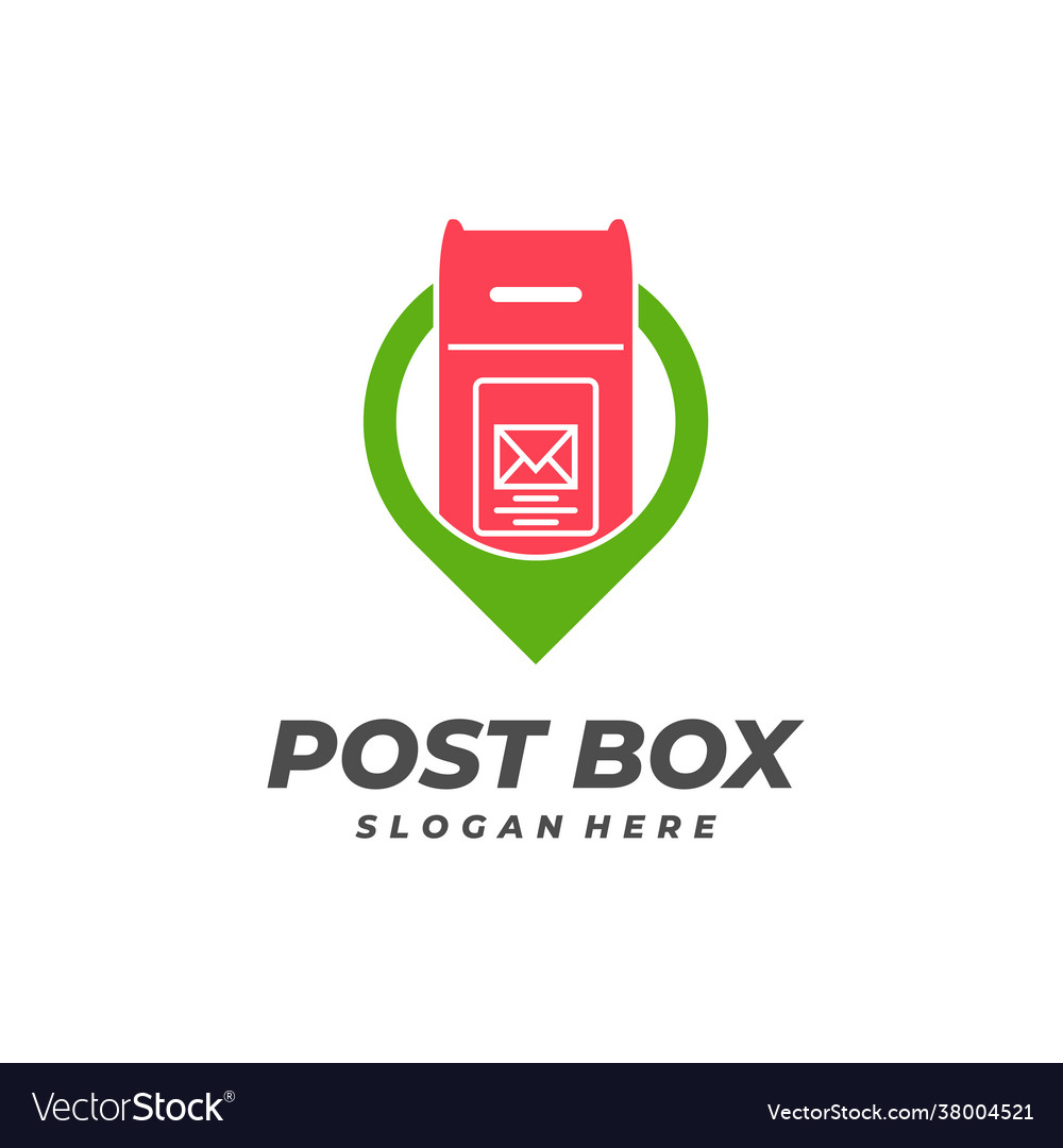 Point post box logo template creative Royalty Free Vector