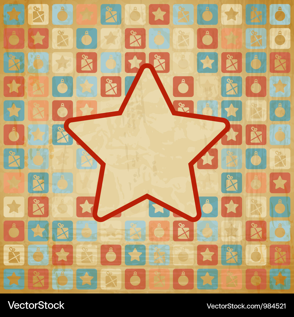 Retro christmas star background Royalty Free Vector Image