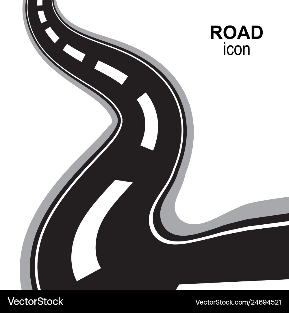 Road way or highway perspective icon pictograph Vector Image