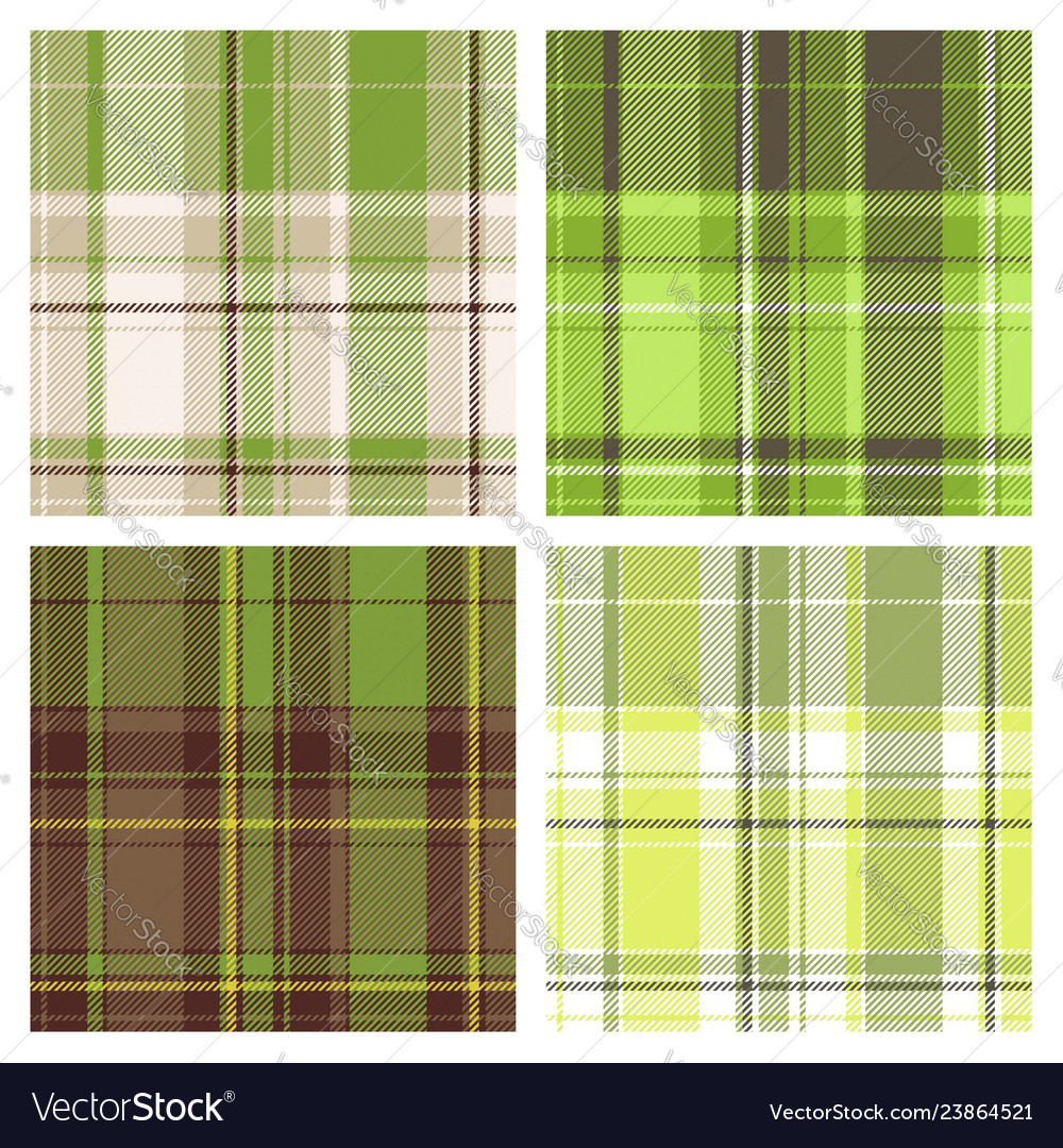 Seamless green checked patterns Royalty Free Vector Image