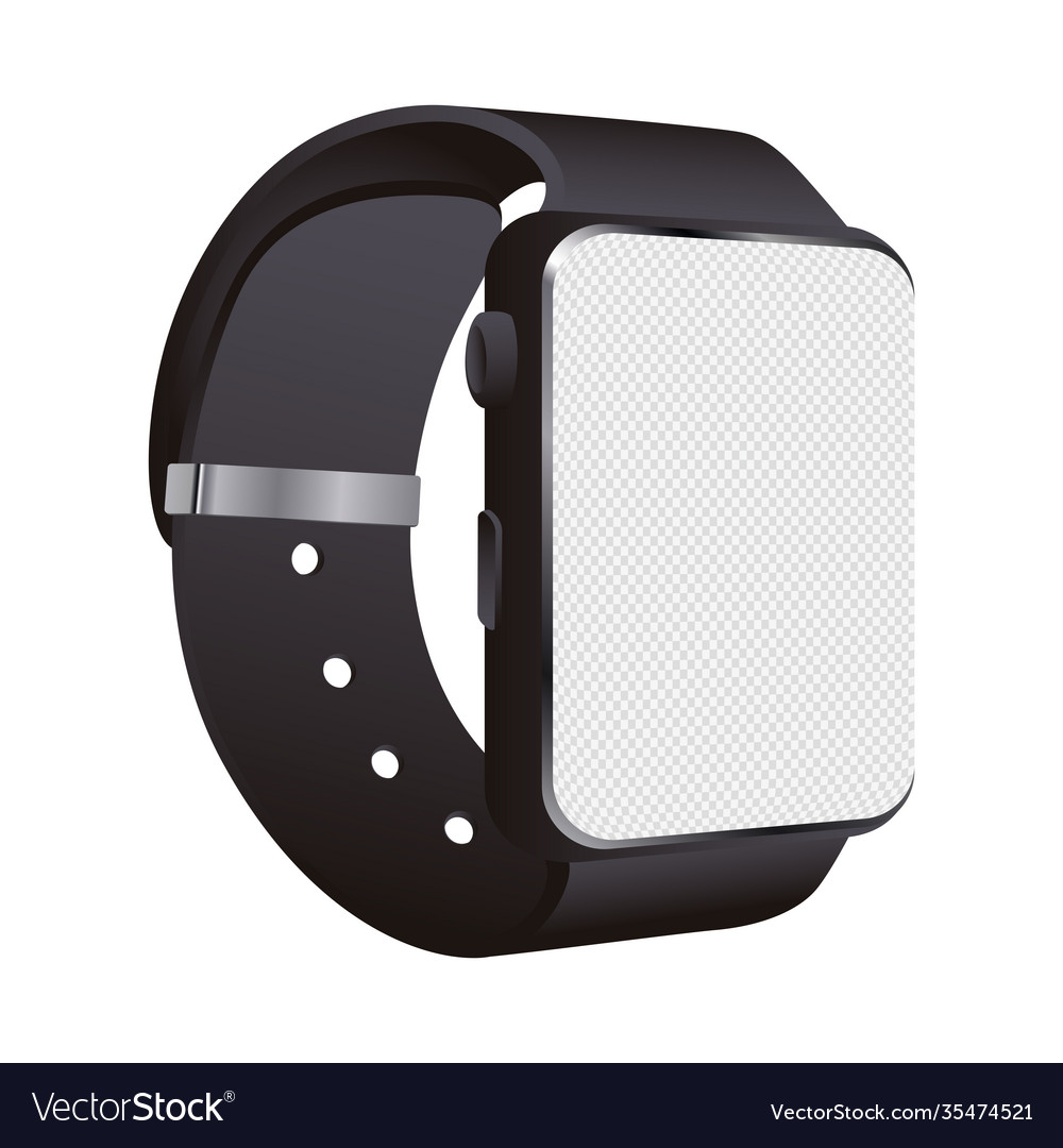 Smartwatch mockup device isolated icon Royalty Free Vector