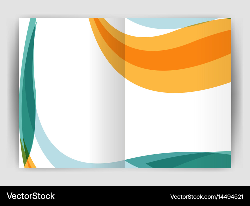Wave design business brochure or annual report Vector Image