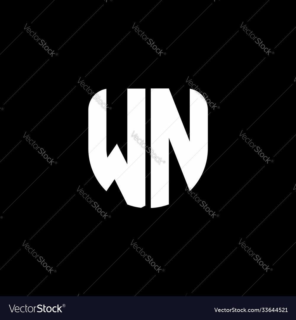 Wn logo monogram with circular shape shield Vector Image