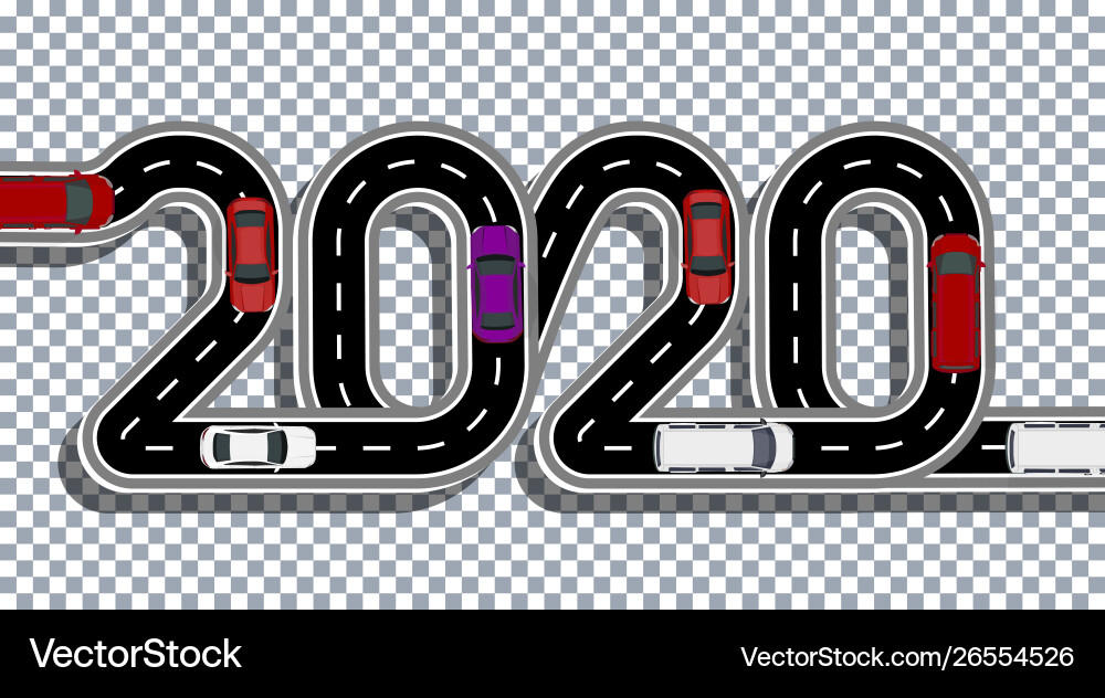 2020 new year the road is stylized Royalty Free Vector Image