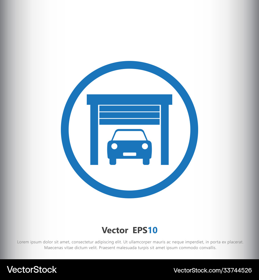 Car garage icon sign symbol flat Royalty Free Vector Image