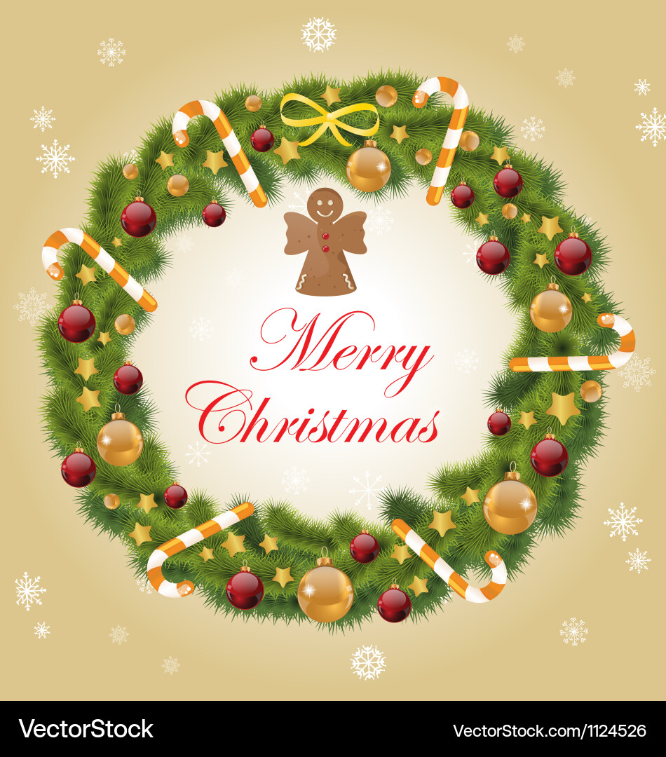 Christmas wreath Royalty Free Vector Image - VectorStock