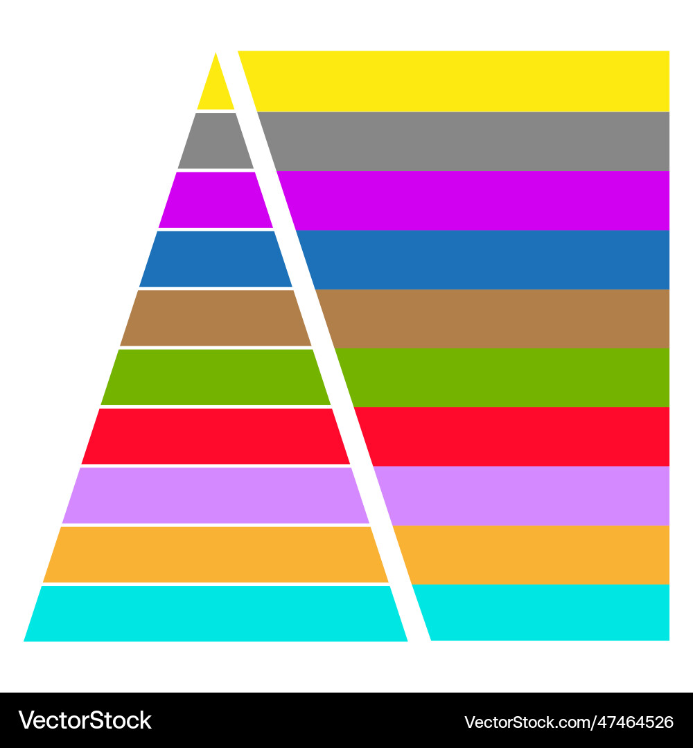 Colorful triangle pyramid charts banners diagram Vector Image