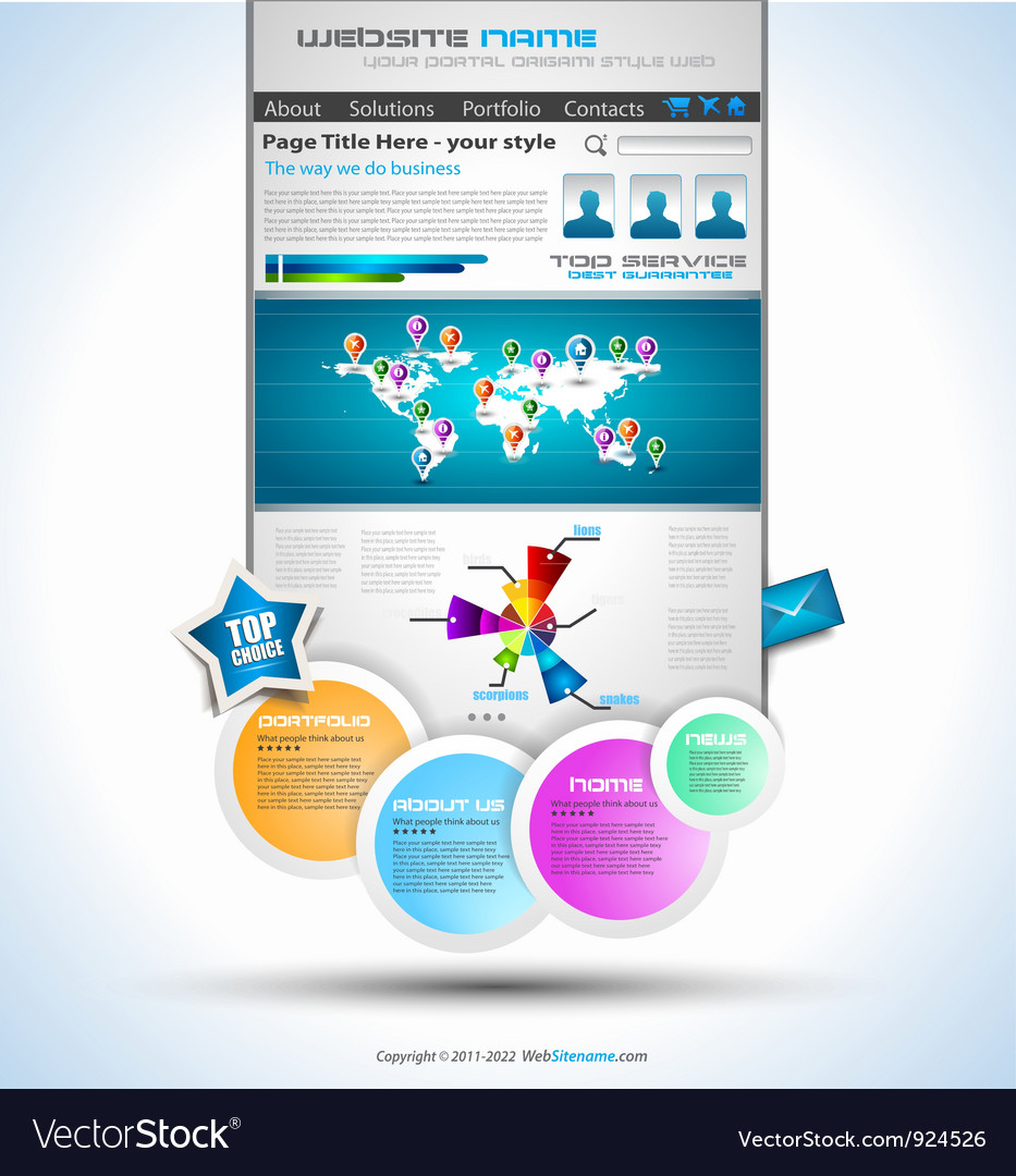 Complex website template Royalty Free Vector Image