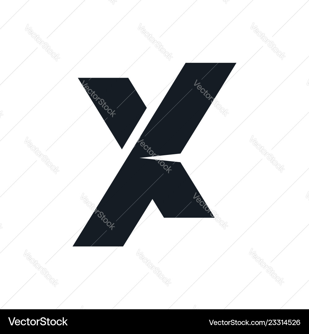 Initial x letter like butterfly origami emblem Vector Image