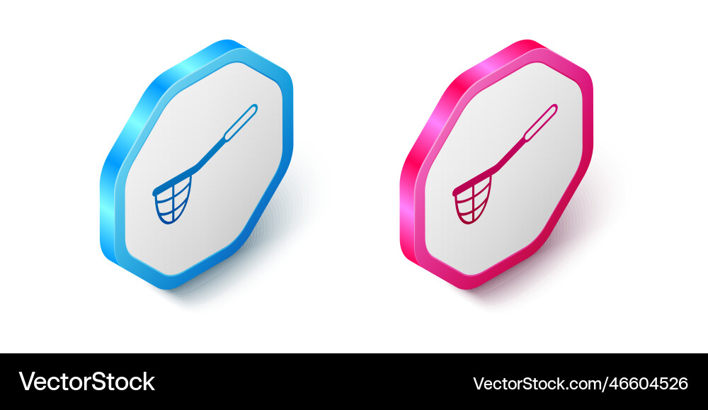 Isometric fishing net icon isolated on white Vector Image