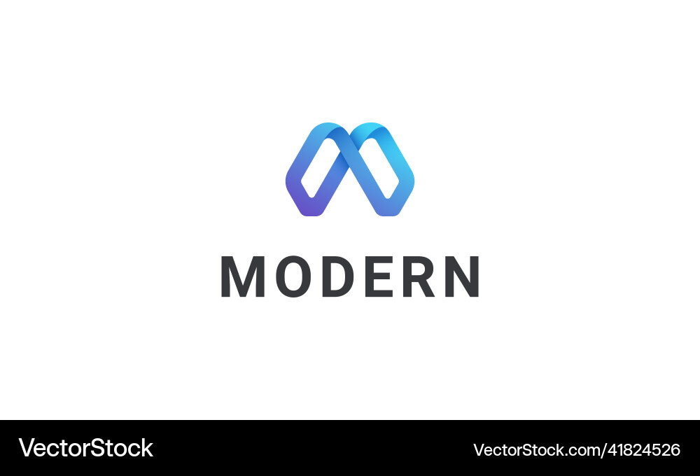 Letter m modern simple business logo Royalty Free Vector
