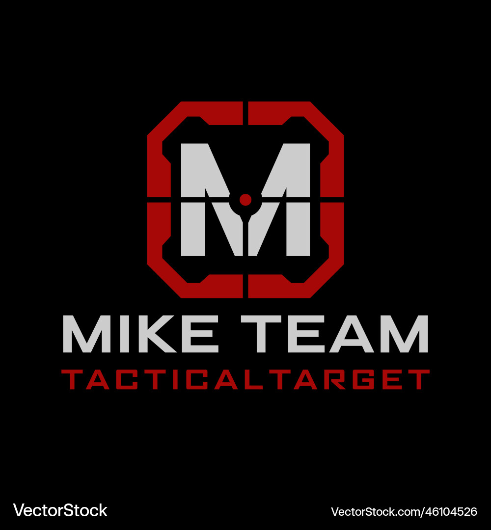 M letter tactical military target logo design Vector Image