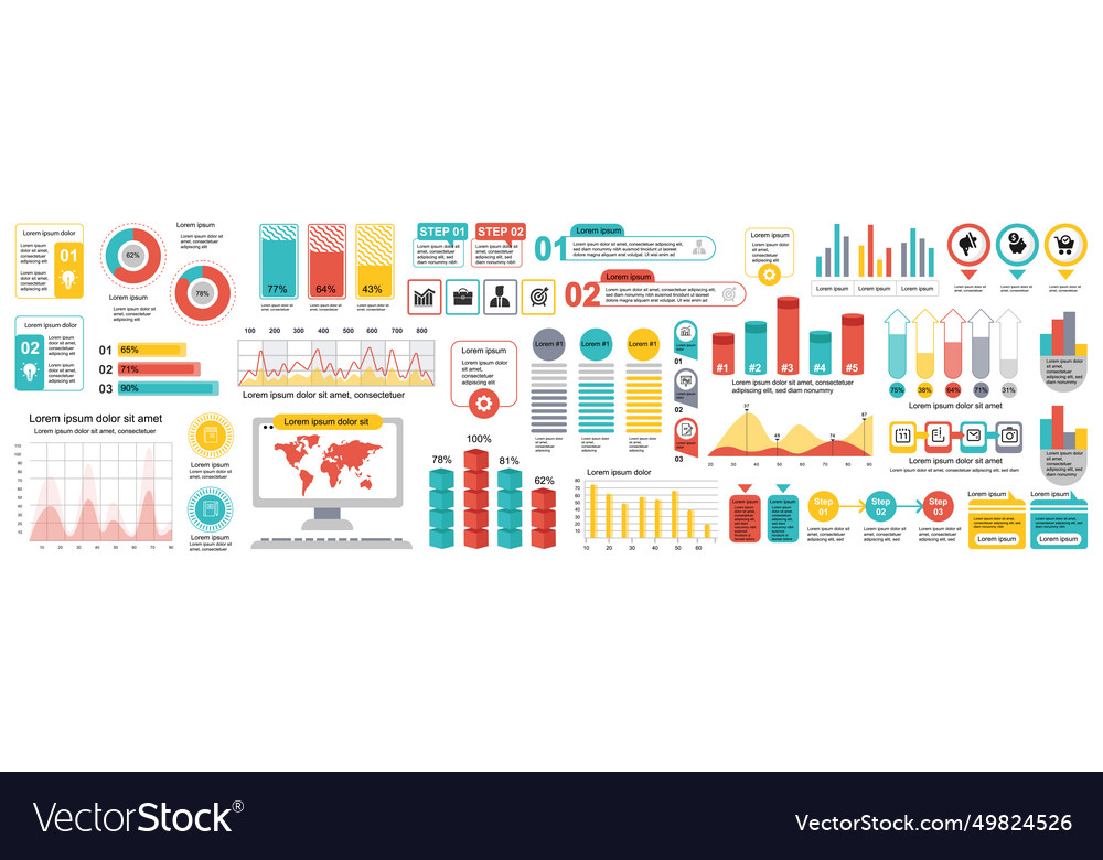 Mega set of infographic elements data Royalty Free Vector